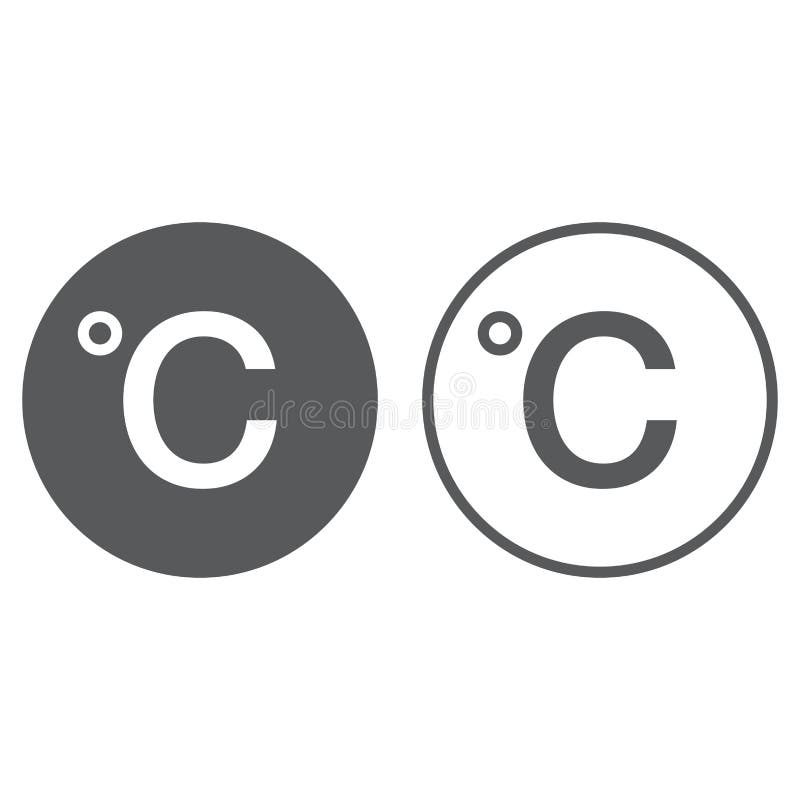 Degree Sign, Celsius Icon. Solid and Outline Stock Vector ...