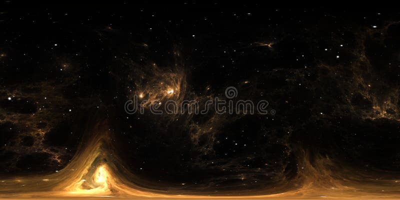 360 Degree Space Background with Nebula and Galaxy, Equirectangular ...