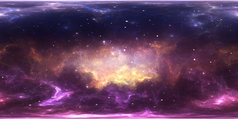 360 Degree Space Background with Nebula and Stars, Equirectangular ...