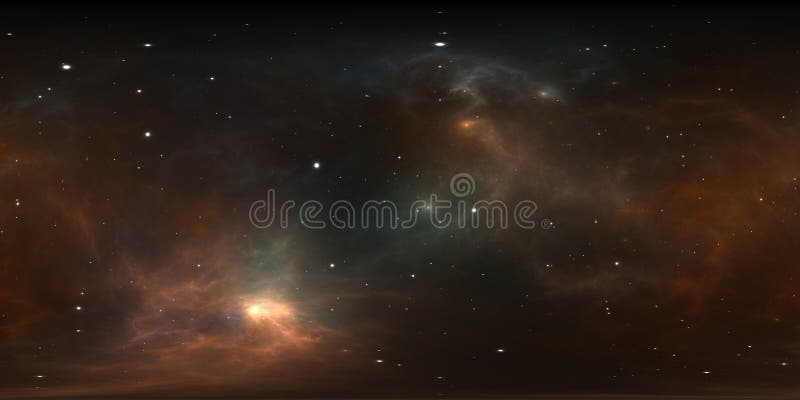 360 Degree Space Background with Nebula and Stars, Equirectangular ...