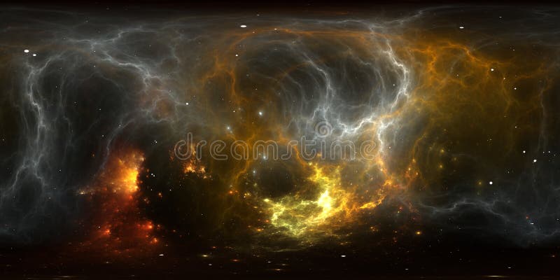 360 Degree Space Background with Nebula and Stars, Equirectangular ...