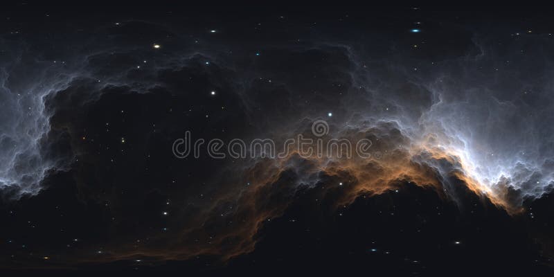 360 Degree Space Background with Nebula and Stars, Equirectangular ...