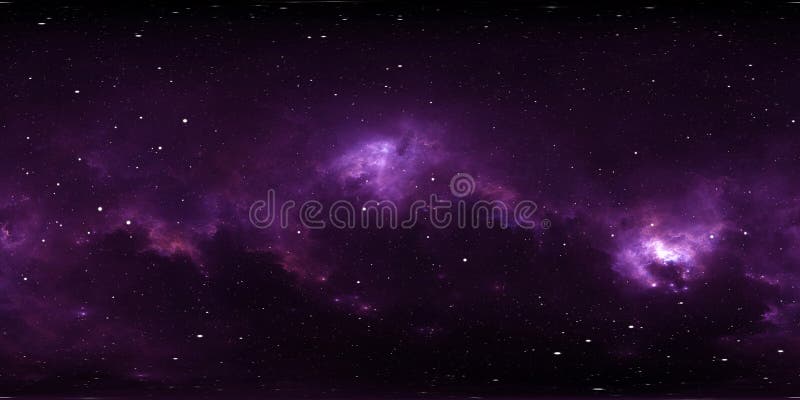 360 Degree Space Background with Nebula and Stars, Equirectangular ...