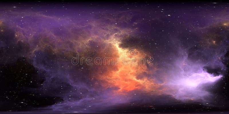 360 Degree Space Background with Stars Panorama, Equirectangular ...