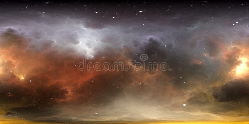 360 Degree Space Background with Stars Panorama, Equirectangular ...