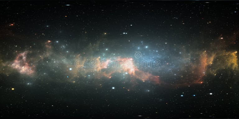 360 Degree Space Galaxy Panorama, Equirectangular Projection ...