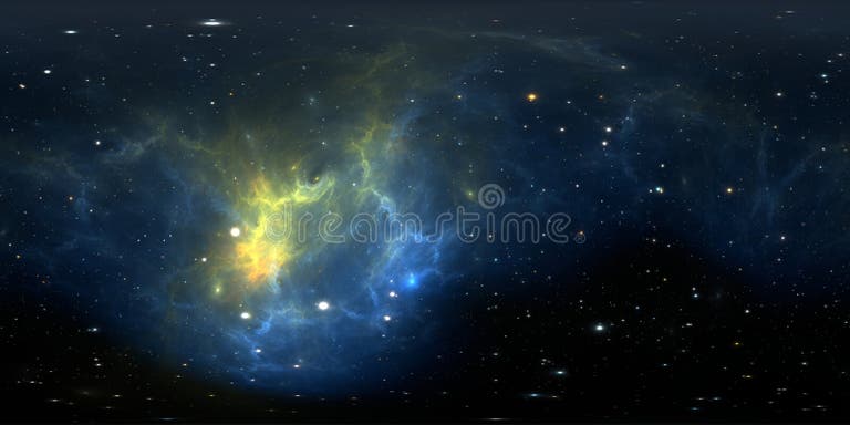 360 Degree Space Nebula. Giant Interstellar Cloud with Stars ...
