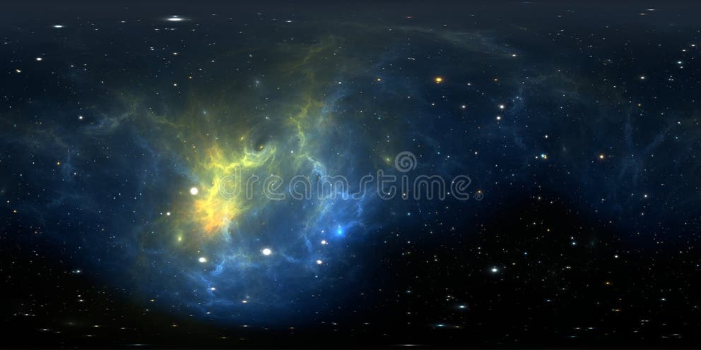 360 Degree Space Nebula. Giant Interstellar Cloud with Stars ...