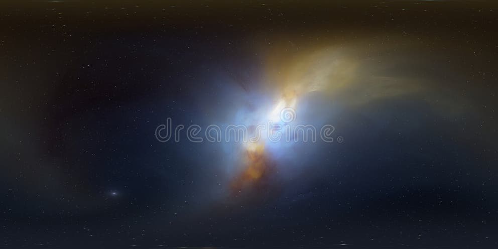 360 Degree Space Nebula. Giant Interstellar Cloud with Stars ...
