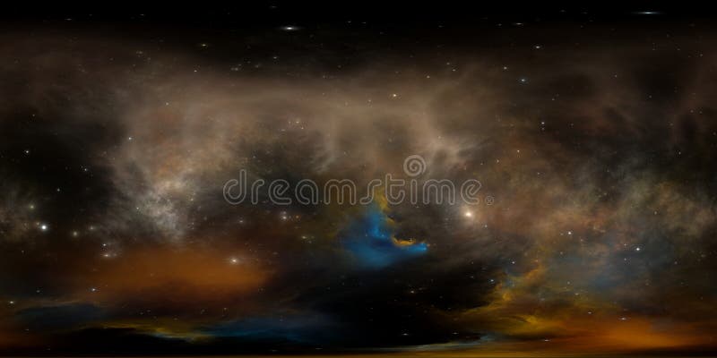 360 Degree Space Nebula. Giant Interstellar Cloud with Stars ...