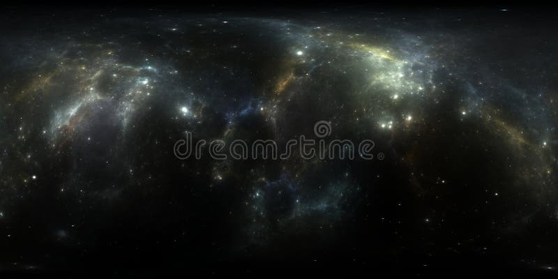 360 Degree Fantasy Space Nebula. Giant Interstellar Cloud with Stars ...