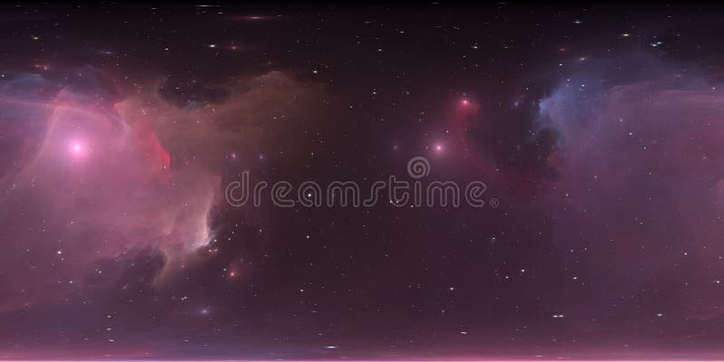 360 Degree Fantasy Space Nebula. Giant Interstellar Cloud with Stars ...