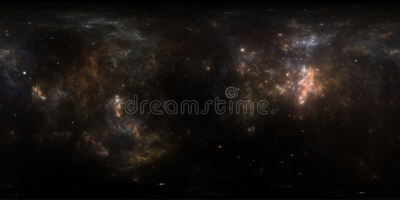 360 Degree Space Nebula. Giant Interstellar Cloud with Stars ...