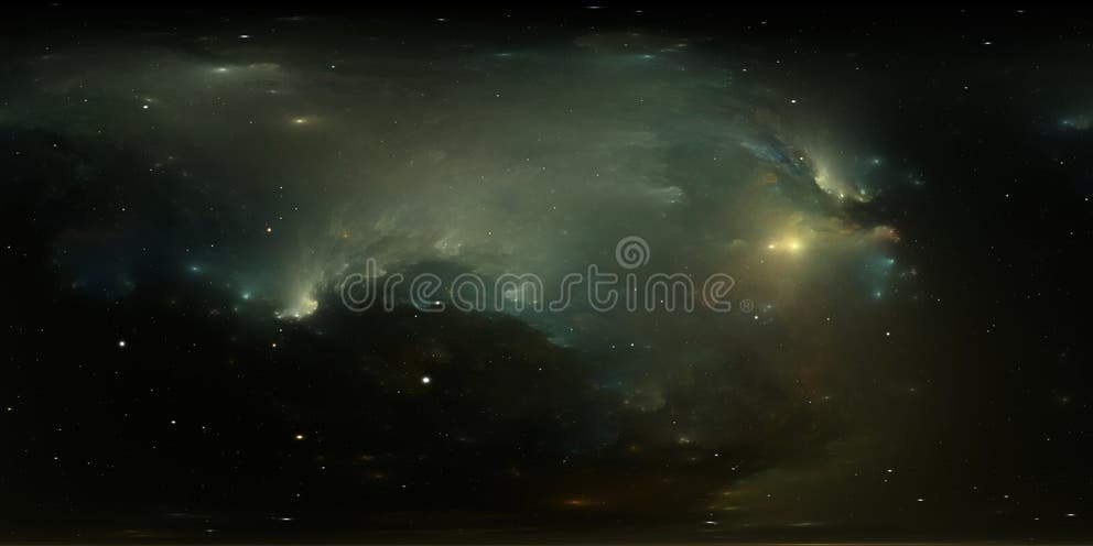 360 Degree Space Nebula. Giant Interstellar Cloud with Stars ...