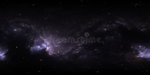 360 Degree Space Nebula. Giant Interstellar Cloud with Stars ...