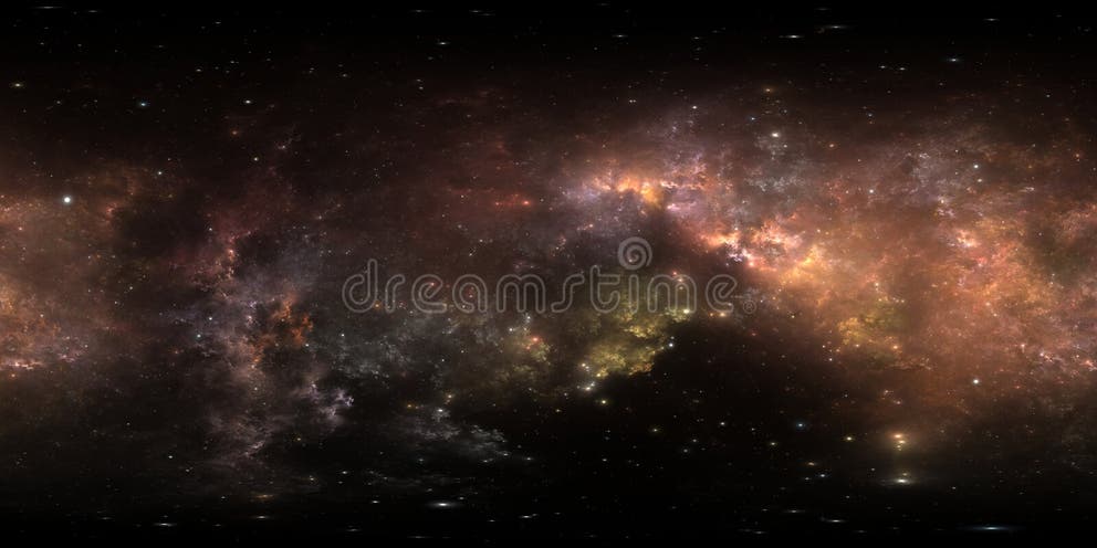 360 Degree Space Nebula. Giant Interstellar Cloud with Stars ...