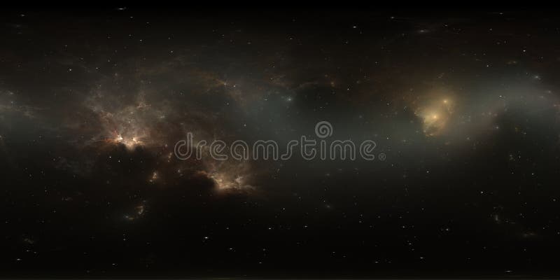 360 Degree Space Nebula. Giant Interstellar Cloud with Stars ...