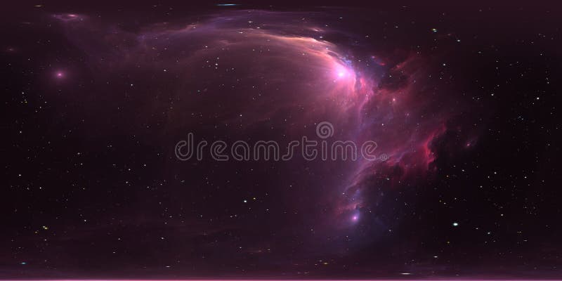 360 Degree Space Nebula. Giant Interstellar Cloud with Stars ...