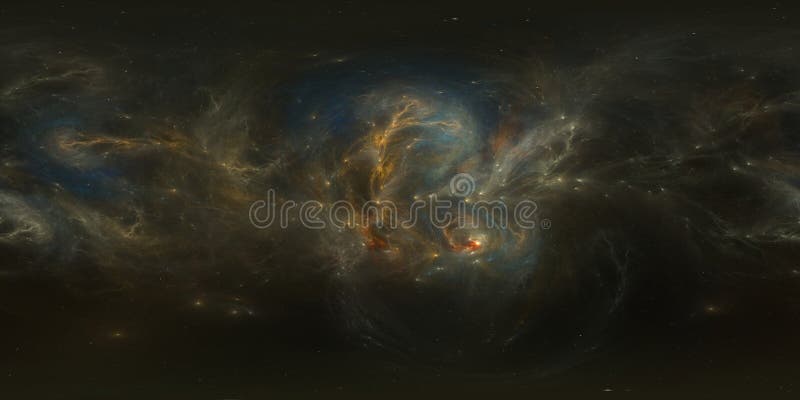 360 Degree Space Nebula. Giant Interstellar Cloud with Stars ...