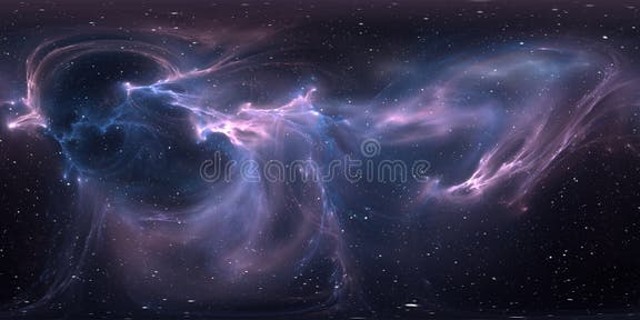 360 Degree Space Nebula Panorama, Equirectangular Projection ...