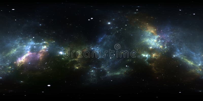 360 Degree Space Galaxy Panorama, Equirectangular Projection ...