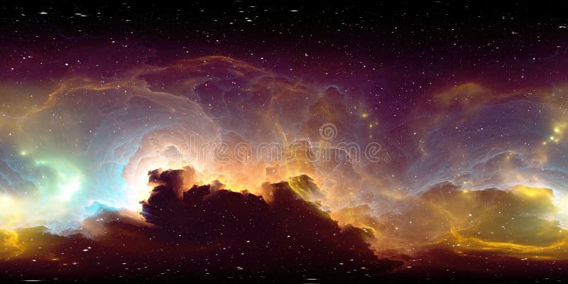 360 Degree Space Nebula Panorama, Equirectangular Projection ...