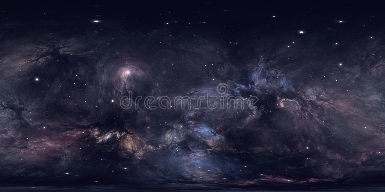 360 Degree Space Nebula Panorama, Equirectangular Projection ...