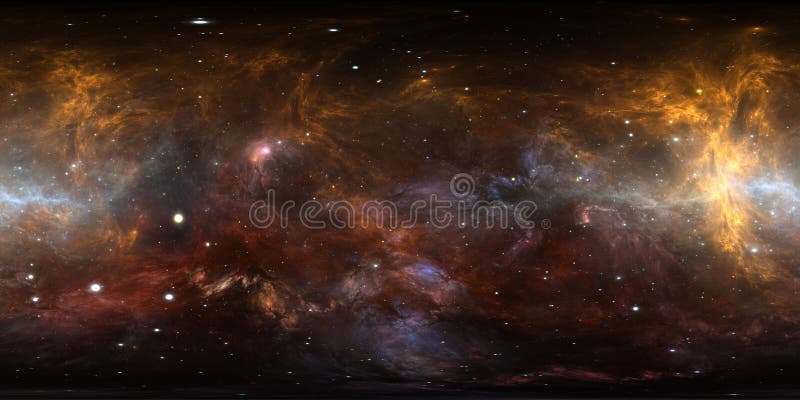 360 Degree Stellar System and Gas Nebula. Panorama, Environment 360 ...
