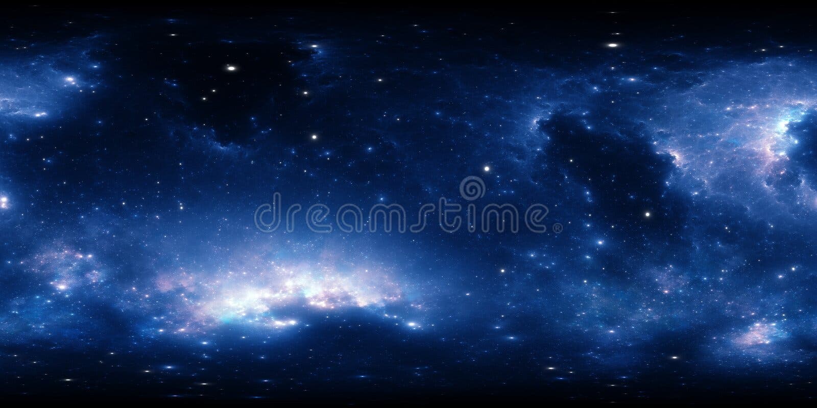 360 Degree Space Background with Nebula and Stars, Equirectangular ...