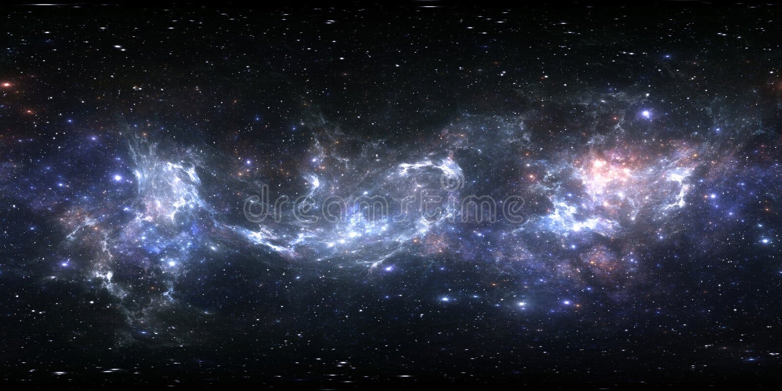 360 Degree Space Galaxy Panorama, Equirectangular Projection ...