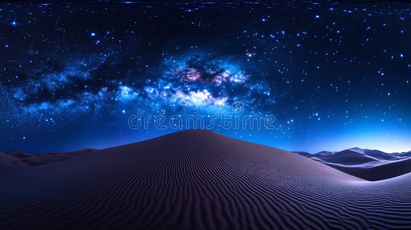 The Degree Starry Night Desert Landscape Features a Desert, Night Sky ...