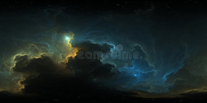 360 Degree Stellar Space Background with Nebula in Another Dimension ...