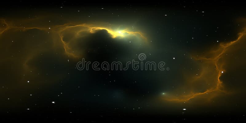 360 Degree Stellar Space Background with Nebula. Panorama, Environment ...