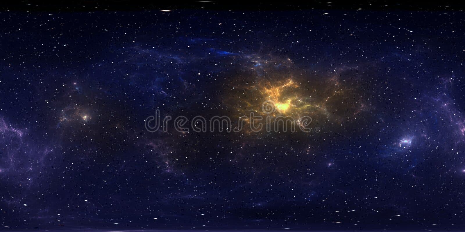 360 Degree Stellar System and Gas Nebula. Panorama, Environment 360 ...