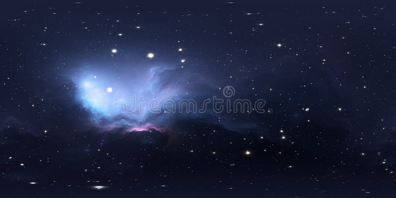 360 Degree Stellar System and Gas Nebula. Panorama, Environment 360 ...