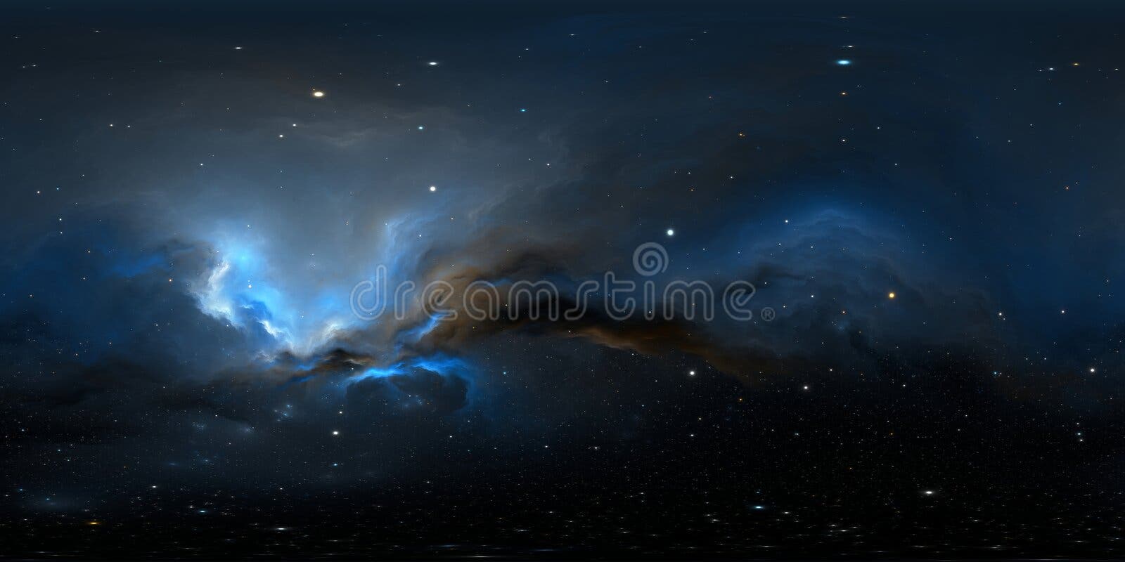 360 Degree Virtual Reality Space Nebula, Equirectangular Projection ...
