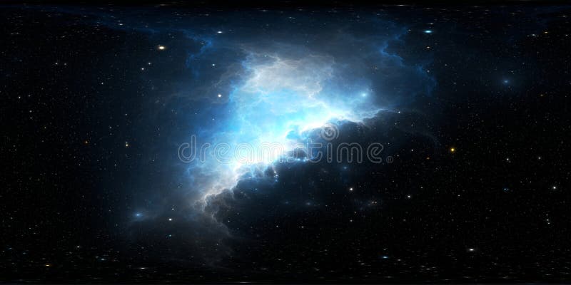 360 Degree Stellar System and Gas Nebula. Panorama, Environment 360 ...