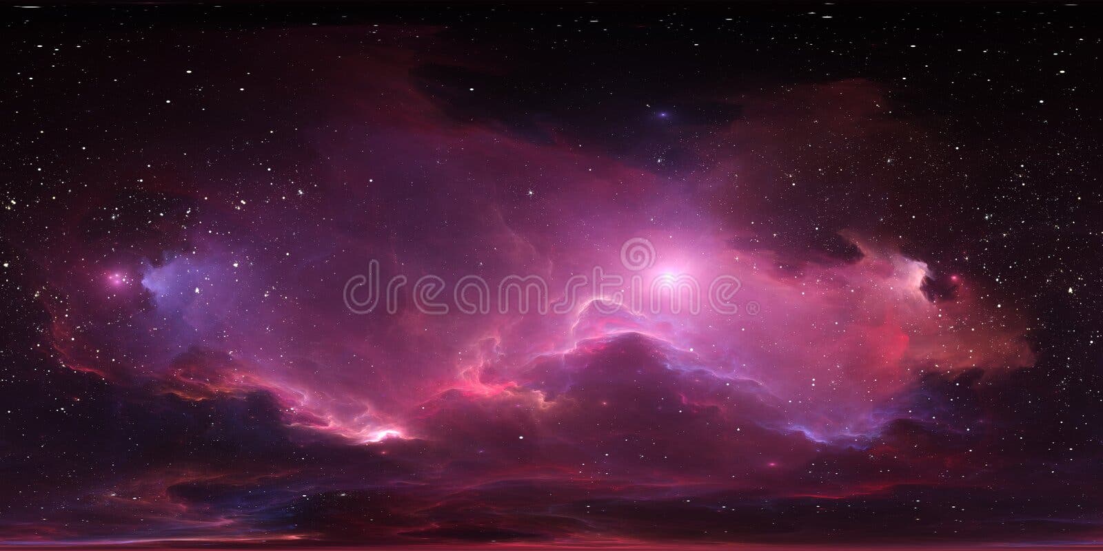 360 Degree Stellar System and Gas Nebula. Panorama, Environment 360 ...