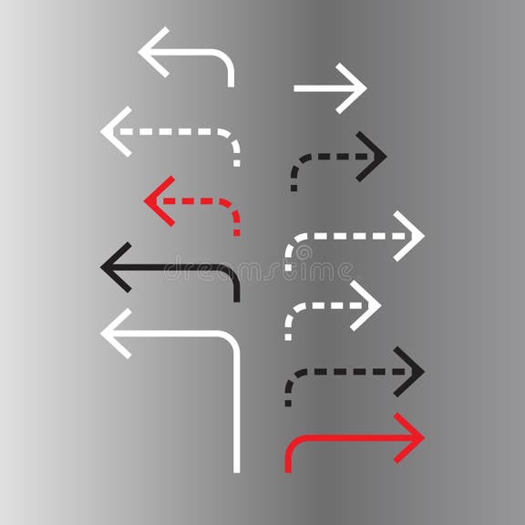 90 Degree Turn - Charting the Course - Set of Diverse Arrows Pointing ...