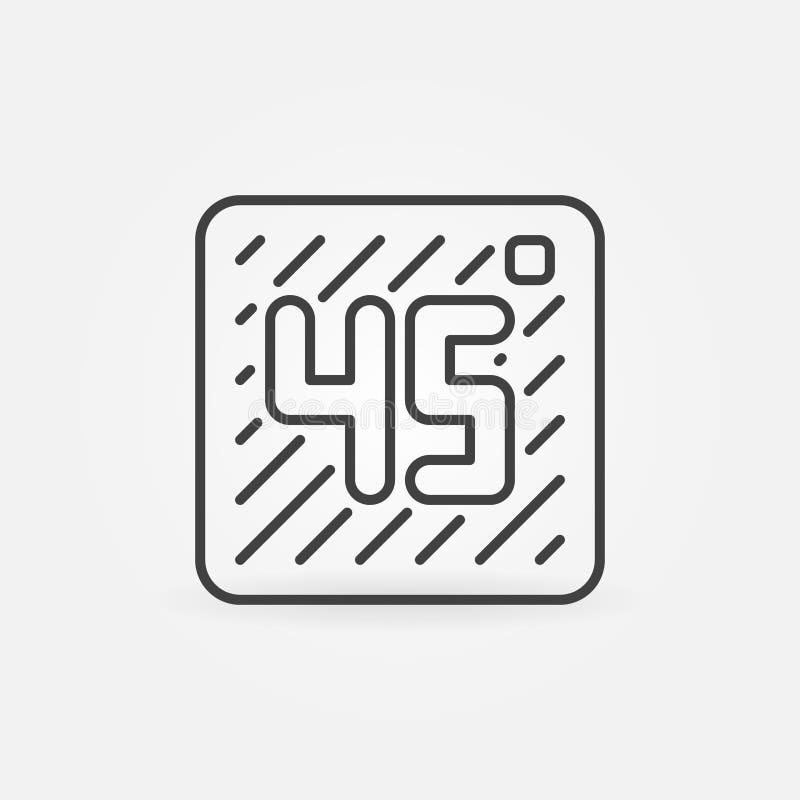 45 Degree Vector Concept Icon in Outline Style Stock Vector ...