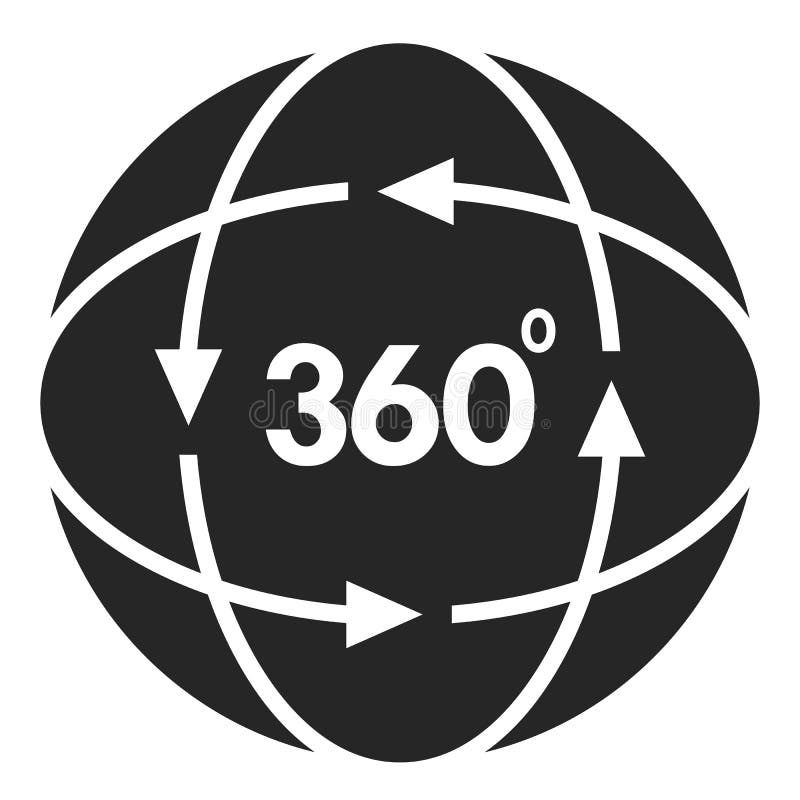 Panorama 360 Vector Arrow Icon Stock Vector - Illustration of digital ...