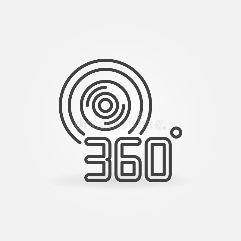 360-degree Camera in Circle with Arrows Vector Outline Icon Stock ...