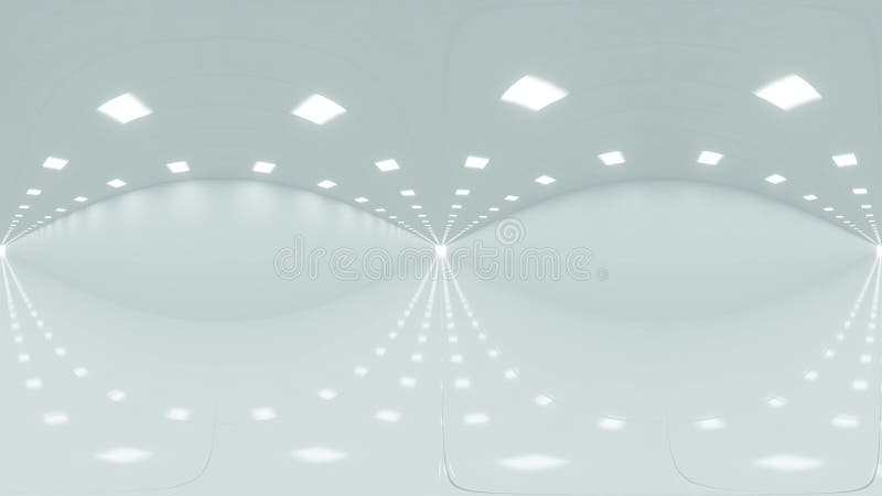 360 Degree Video of Minimalist Interior Space with Bright Ceiling ...