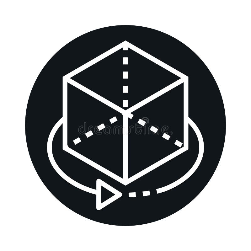 3d Cube 360 Degree Rotation Line Icon, Outline and Solid Vector Stock Vector - Illustration of ...