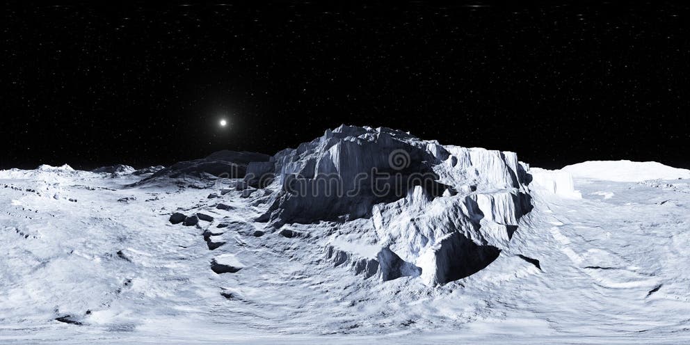 360 Degree View from Earth`s Moon, Equirectangular Projection ...