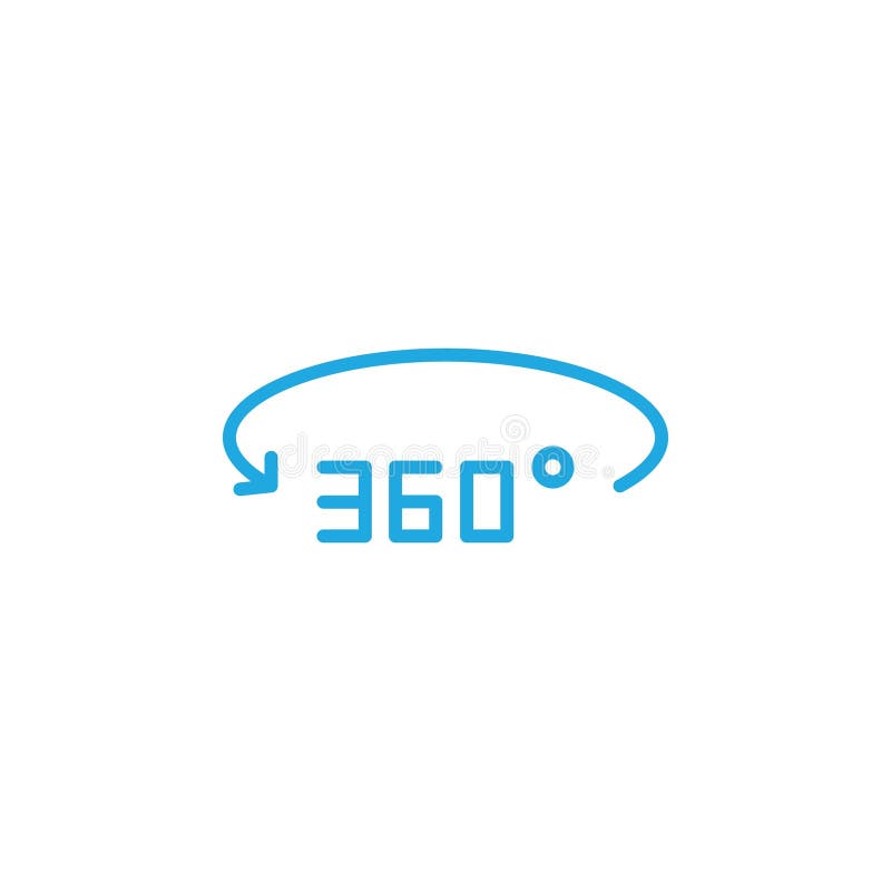 360 Degree View Icon Simple Vector Symbol Stock Vector - Illustration ...