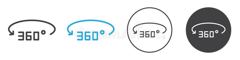360 Degree View Icon Vector Logo Outline Stock Vector - Illustration of circle, full: 334047232
