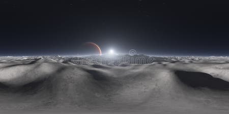 360 Degree View from Jupiter`s Moon, Equirectangular Projection ...