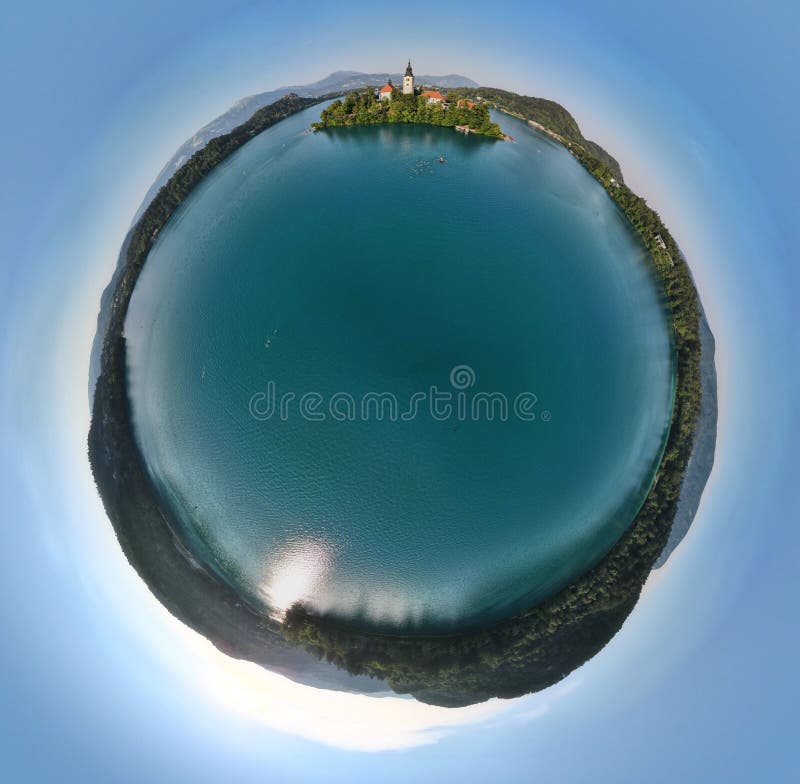 360-degree View of Lake Bled in Slovenia. Stock Image - Image of ...