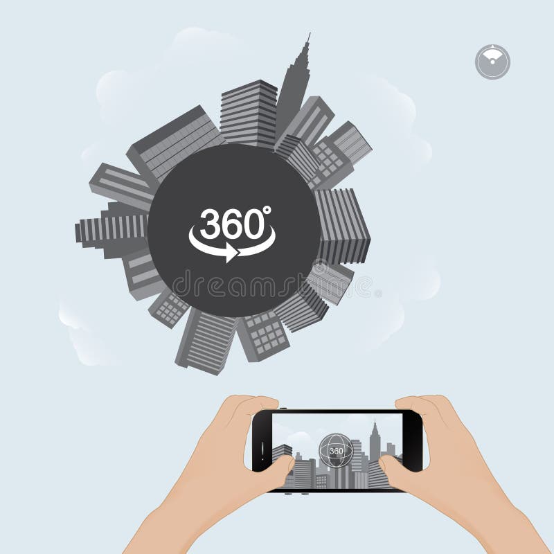 360 degree view in mobile stock vector. Illustration of view - 78422523